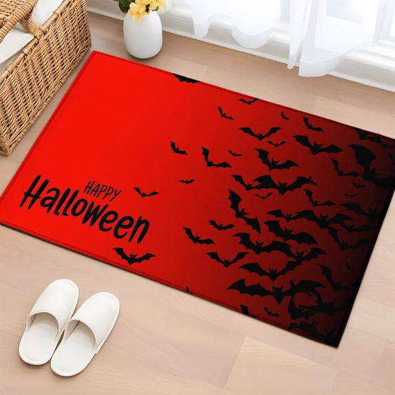 Area Rug Happy Halloween Scary Bats Soft Rectangle Area Rugs Washable ...
