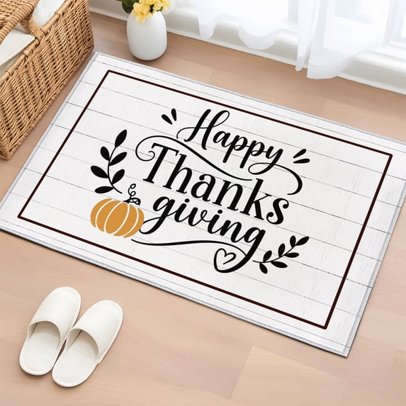 Area Rug Happy Thanksgiving Words Soft Rectangle Area Rugs Washable Rug ...