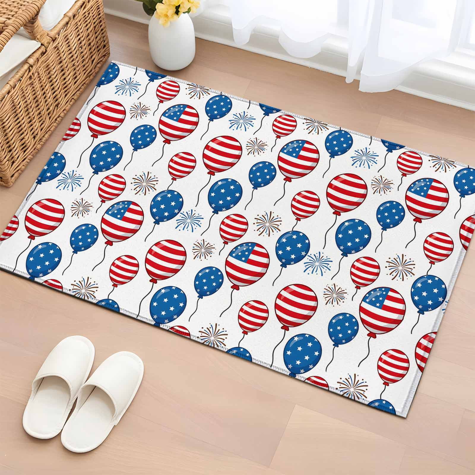 Area Rug Independence Day Fireworks Rectangle Area Rugs Washable Rug ...