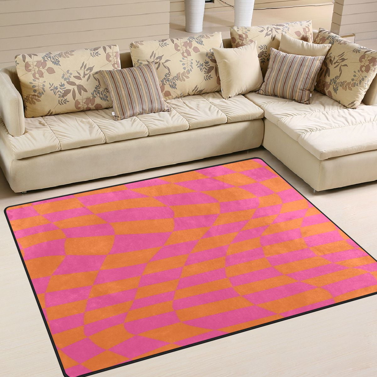 Area Rug Indoor 63"x48" Non-Slip Wear Resistant Floor Mats Soft Large ...