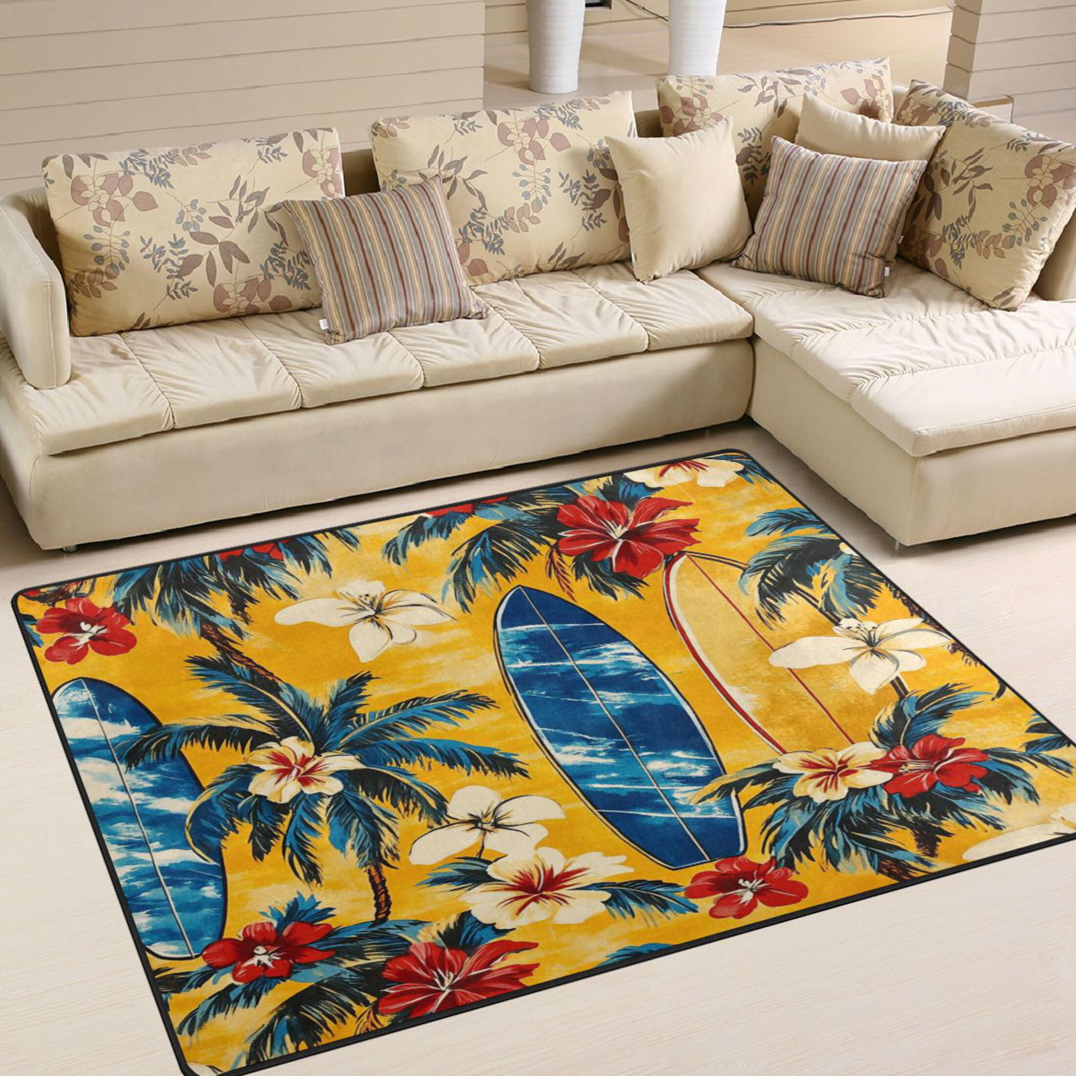 Area Rug Indoor 63"x48"in Non-Slip Wear Resistant Floor Mats Soft Large ...