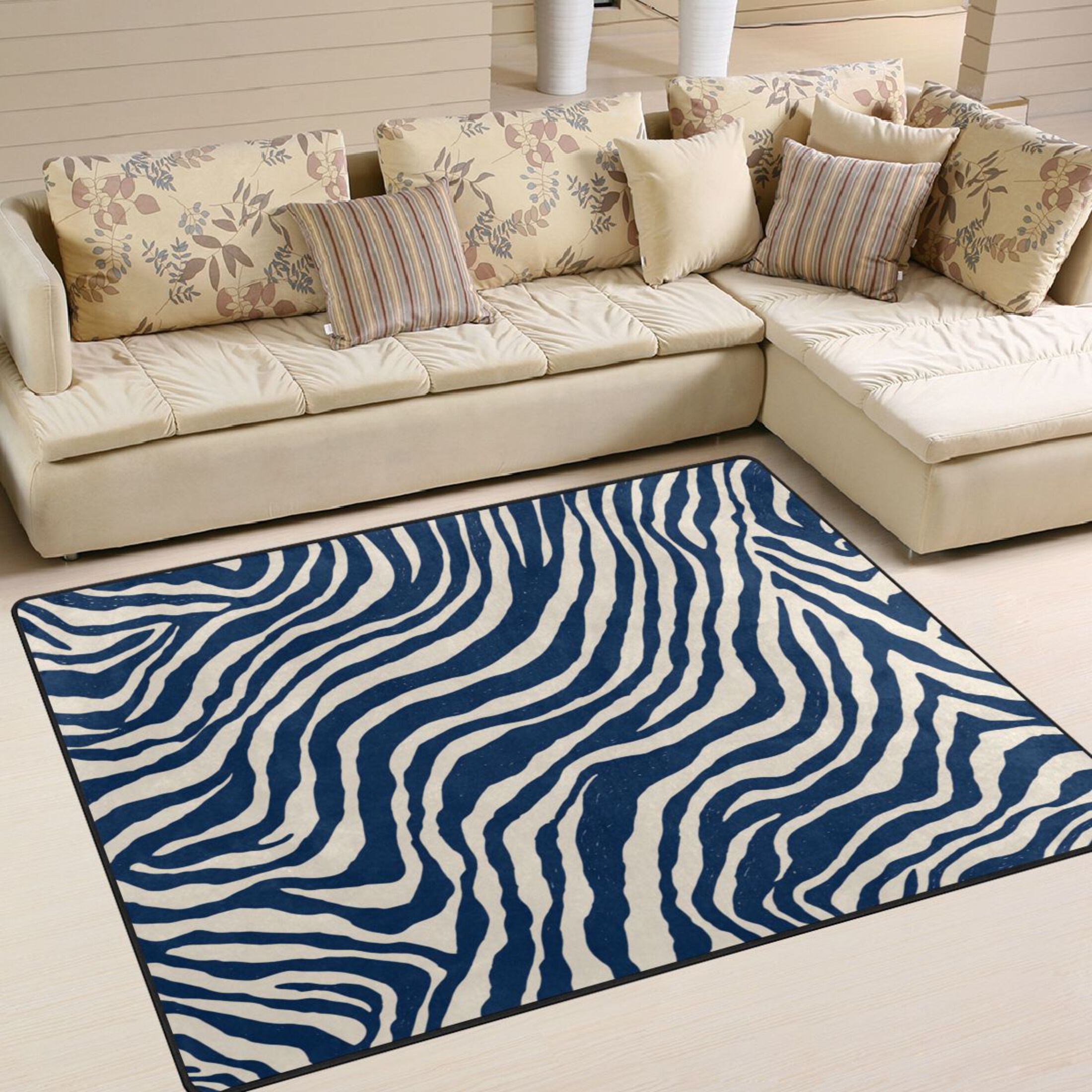 Area Rug Indoor 80"x58"in Non-Slip Wear Resistant Floor Mats Soft Large ...