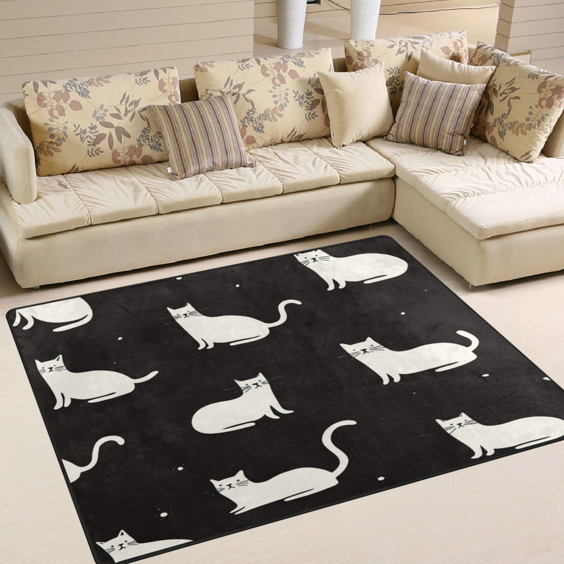 Area Rug Indoor 80"x58"in Non-Slip Wear Resistant Floor Mats Soft Large ...