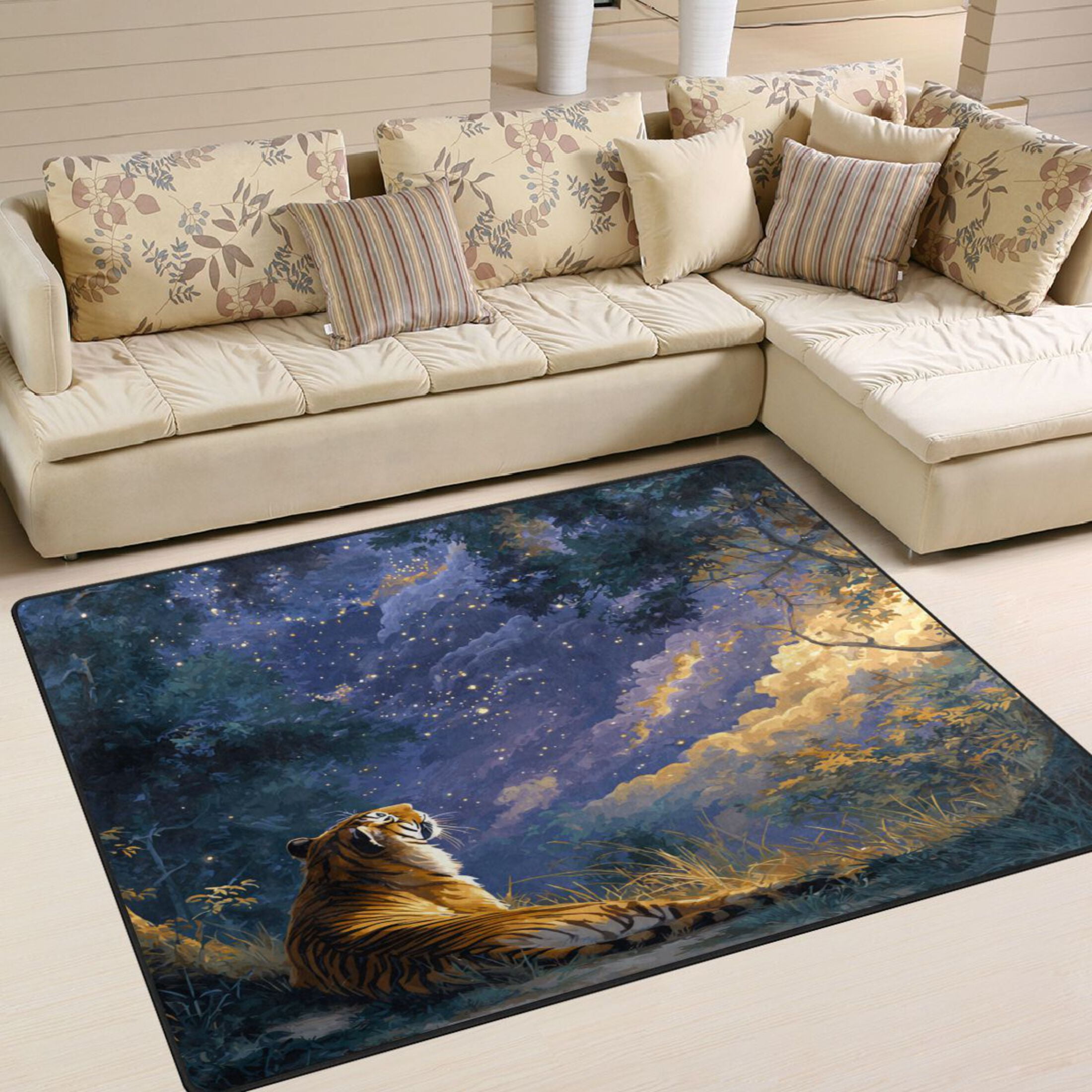 Area Rug Indoor 80"x58"in Non-Slip Wear Resistant Floor Mats Soft Large ...