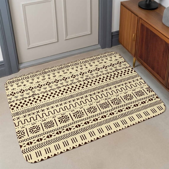Area Rug Indoor Outdoor 47.2"x63", Abstract Boho Absorbent Non Slip ...