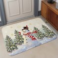 Area Rug Indoor Outdoor 47.2"x63", Beige Christmas Snowman Absorbent ...