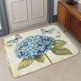 Area Rug Indoor Outdoor 47.2"x63", Blue Hydrangea Absorbent Non Slip ...