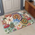 Area Rug Indoor Outdoor 47.2"x63", Boho Floral Absorbent Non Slip ...