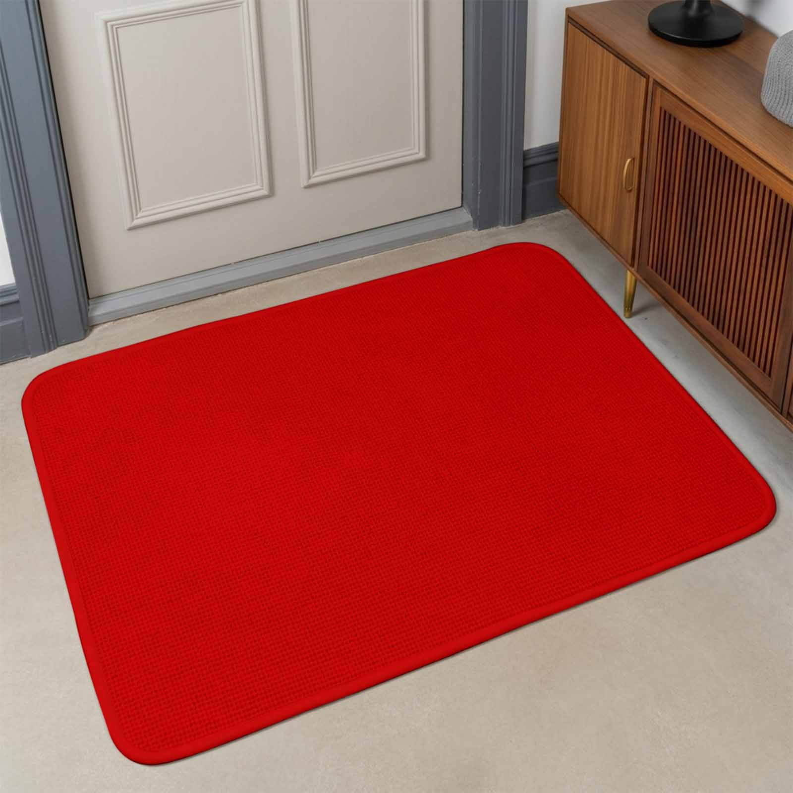 Area Rug Indoor Outdoor 47.2"x63", Christmas Red Absorbent Non Slip ...