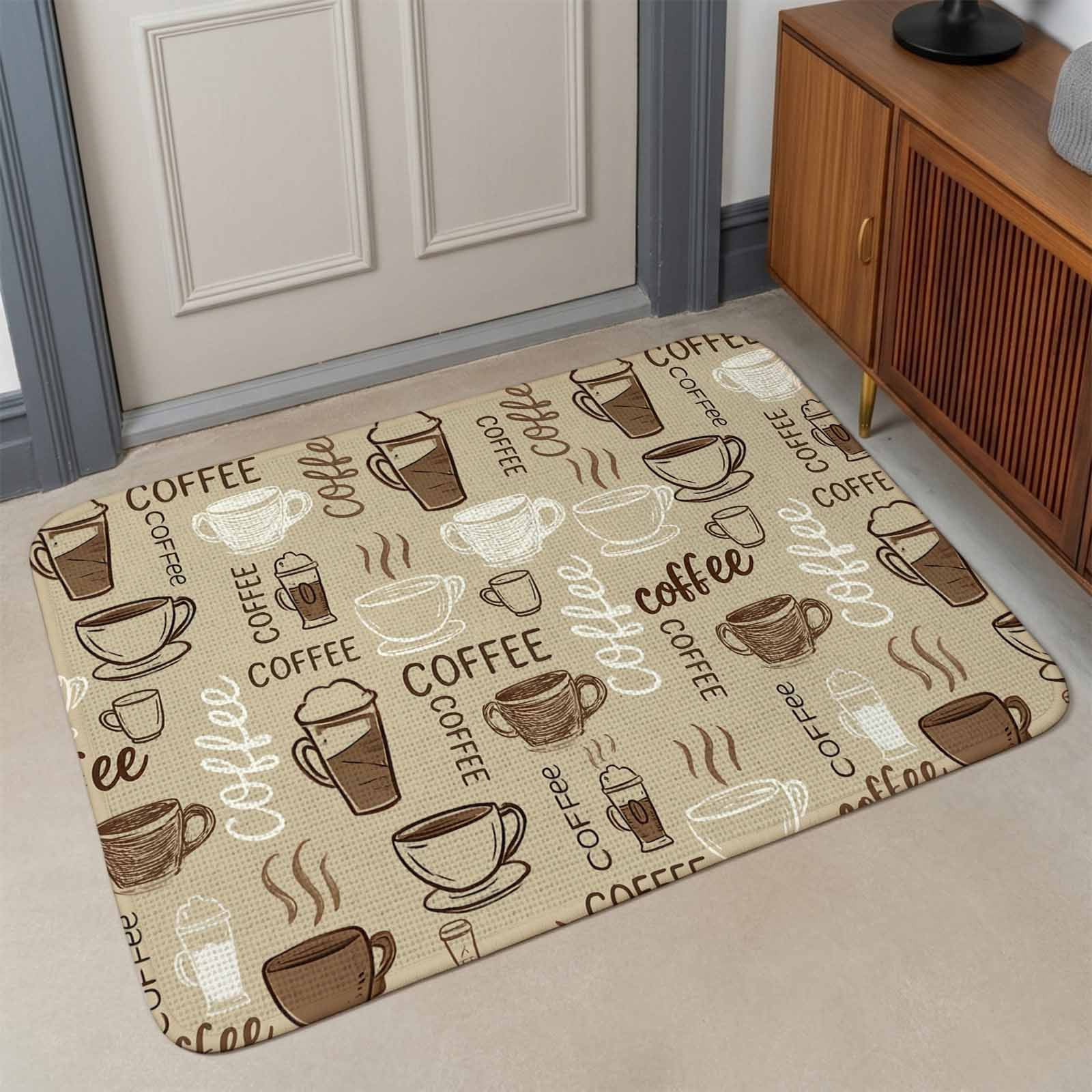 Area Rug Indoor Outdoor 47.2"x63", Coffee Absorbent Non Slip Accent ...