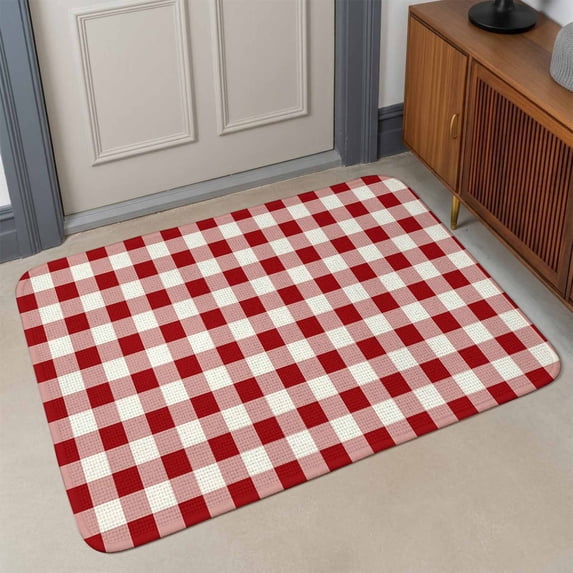 Area Rug Indoor Outdoor 47.2"x63", Farmhouse Buffalo Plaid Absorbent ...