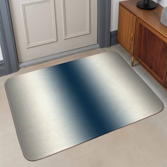 Area Rug Indoor Outdoor 47.2"x63", Gray Navy Blue Absorbent Non Slip ...