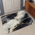 Area Rug Indoor Outdoor 47.2"x63", Marble Black Absorbent Non Slip ...