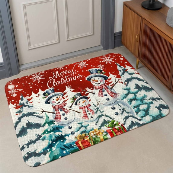 Area Rug Indoor Outdoor 47.2"x63", Red Christmas Absorbent Non Slip ...