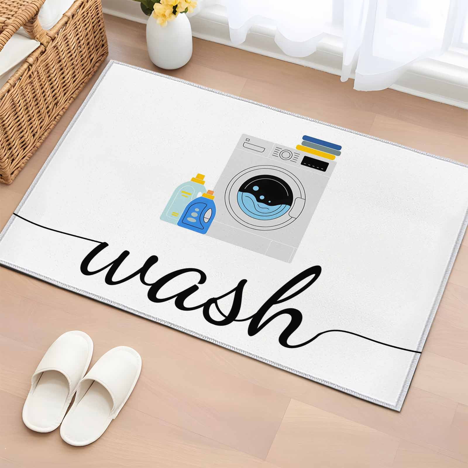 Area Rug Laundry Room Minimalist Soft Rectangle Area Rugs Washable Rug ...
