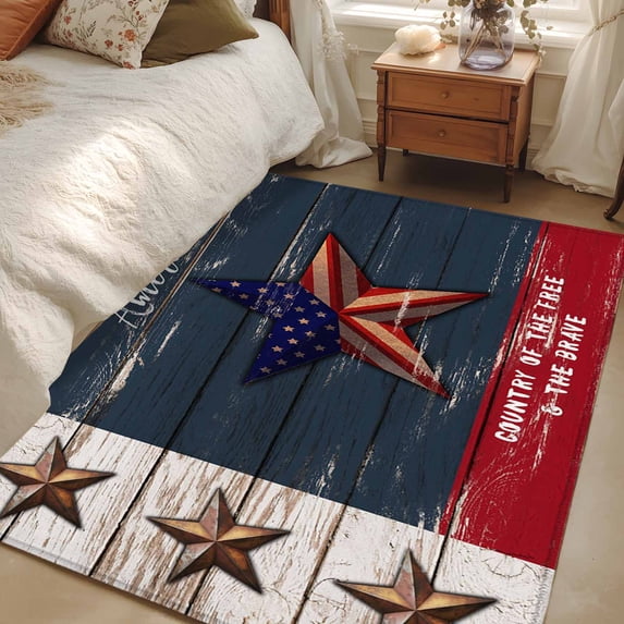 Area Rug for Living Room, 4th of July Non-Slip Indoor Large Carpet for ...