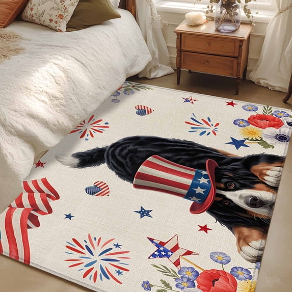 Area Rug for Living Room, 4th of July Non-Slip Indoor Large Carpet for ...