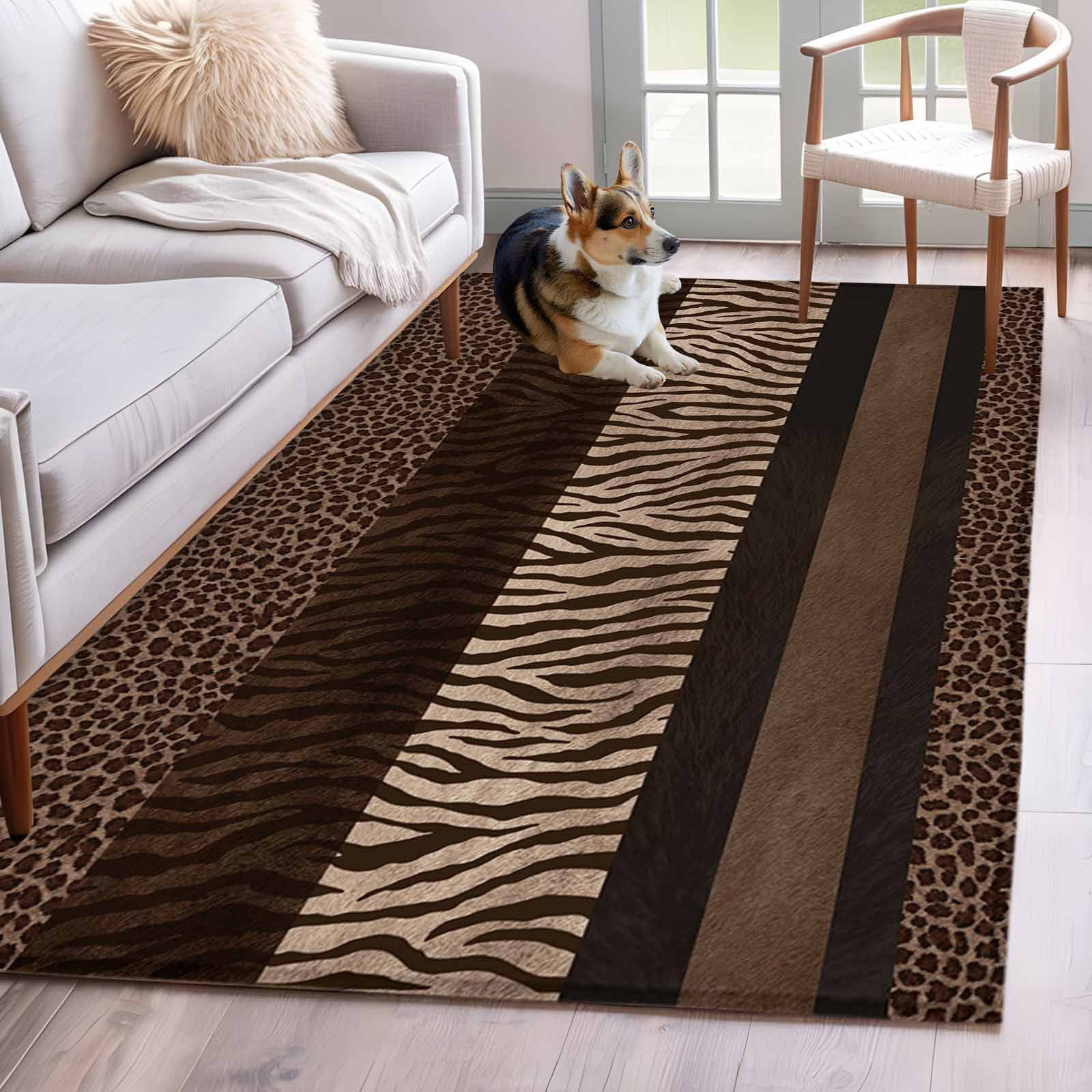 Area Rug for Living Room, Animal Print Non-Slip Indoor Large Carpet for ...