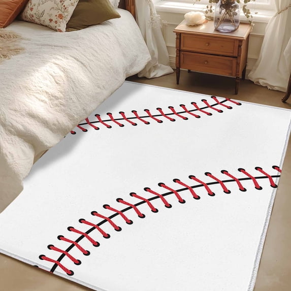 Area Rug for Living Room, Baseball Non-Slip Indoor Large Carpet for ...