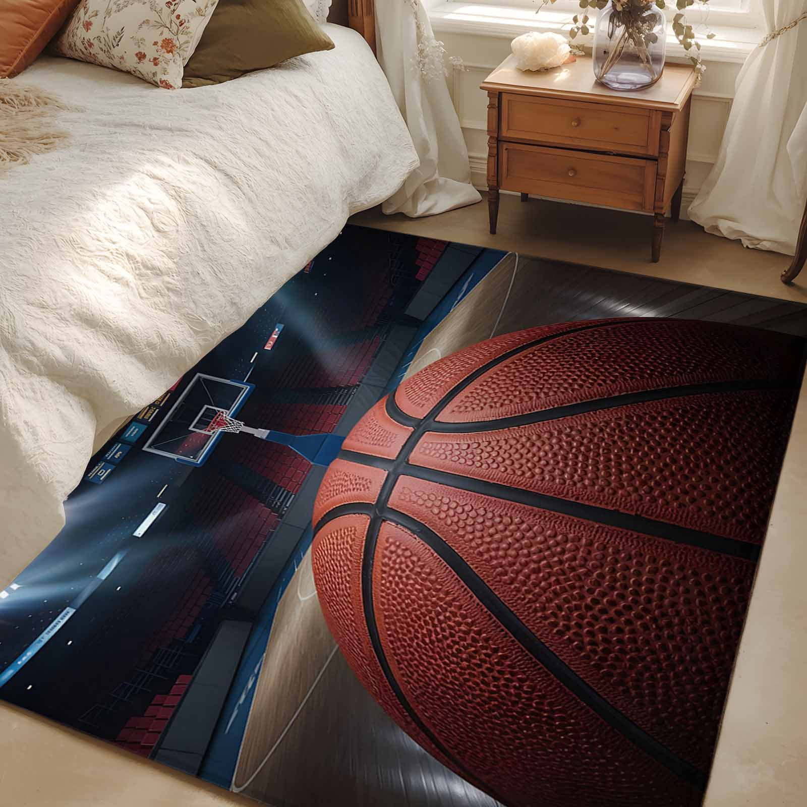 Area Rug for Living Room, Basketball Non-Slip Indoor Large Carpet for ...