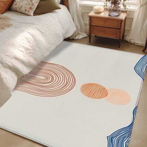 Area Rug for Living Room, Beige Bohemia Non-Slip Indoor Large Carpet ...