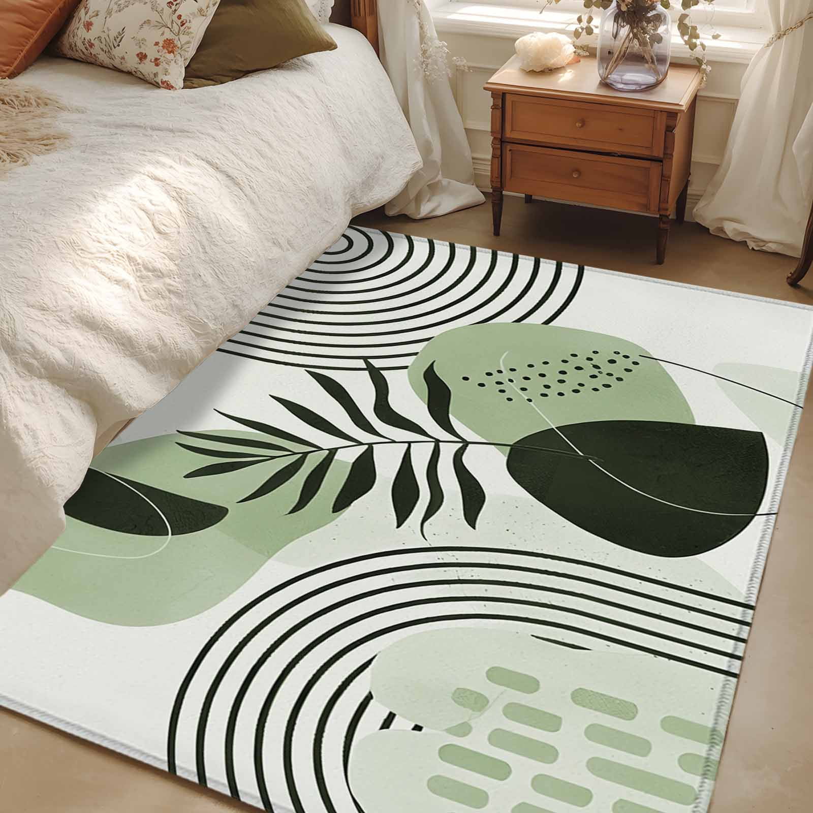 Area Rug for Living Room, Boho Geometric Non-Slip Indoor Large Carpet ...