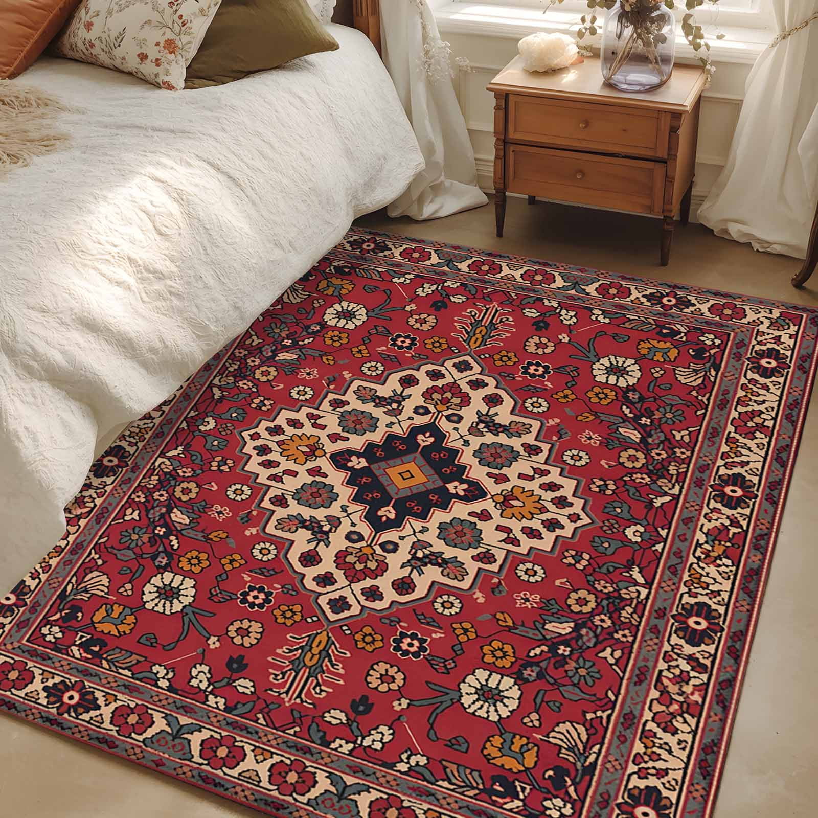 Area Rug for Living Room, Boho Southwest Non-Slip Indoor Large Carpet ...