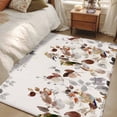 Area Rug for Living Room, Brown Grey Leaves Non-Slip Indoor Large ...