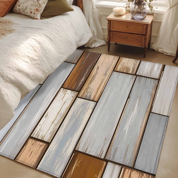 Area Rug for Living Room, Brown Grey Vintage Non-Slip Indoor Large ...