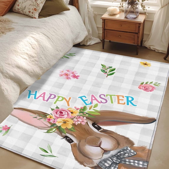 Area Rug for Living Room, Bunny Easter Non-Slip Indoor Large Carpet for ...
