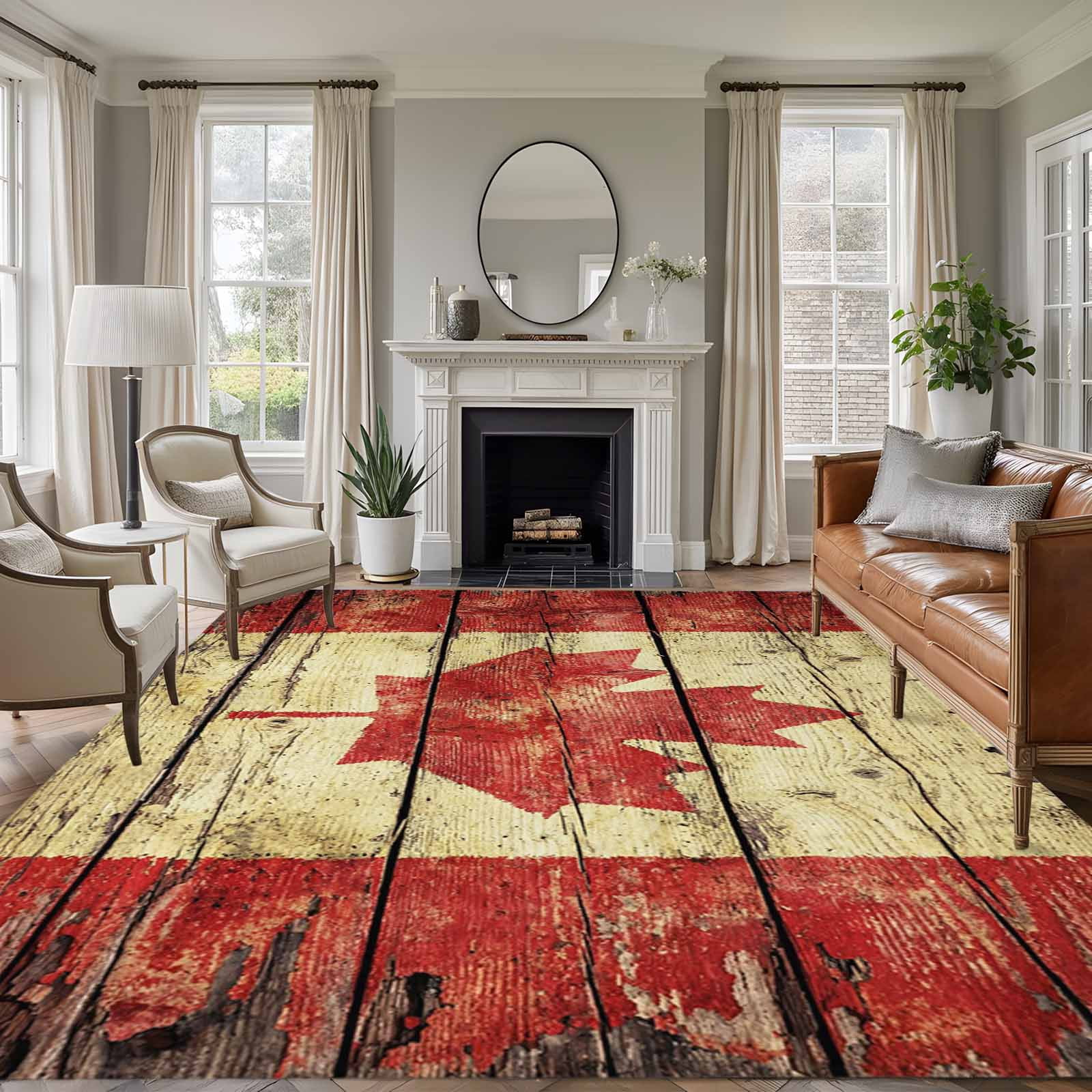 Area Rug for Living Room, Canada Non-Slip Indoor Large Carpet for ...