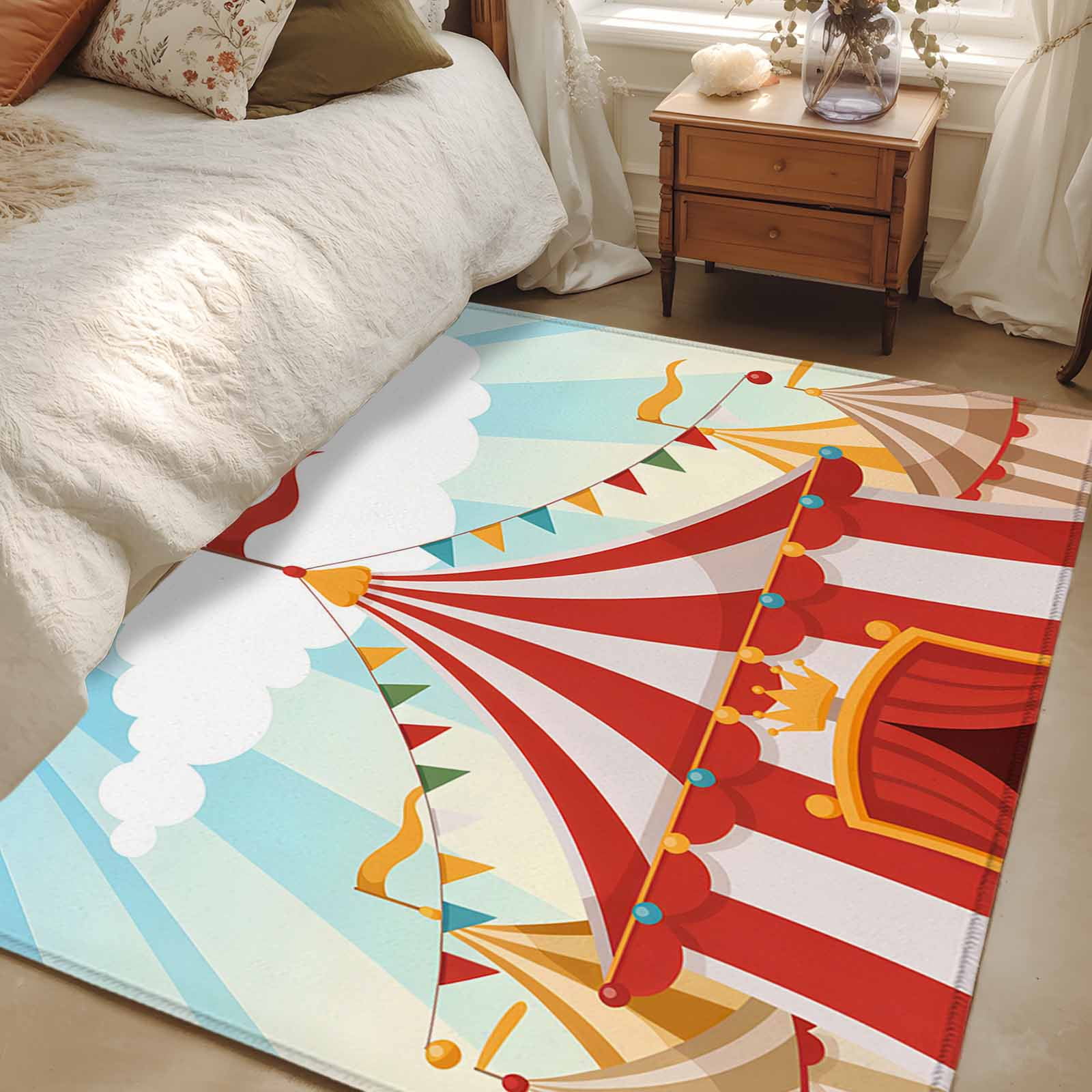Area Rug for Living Room, Cartoon House Non-Slip Indoor Large Carpet ...