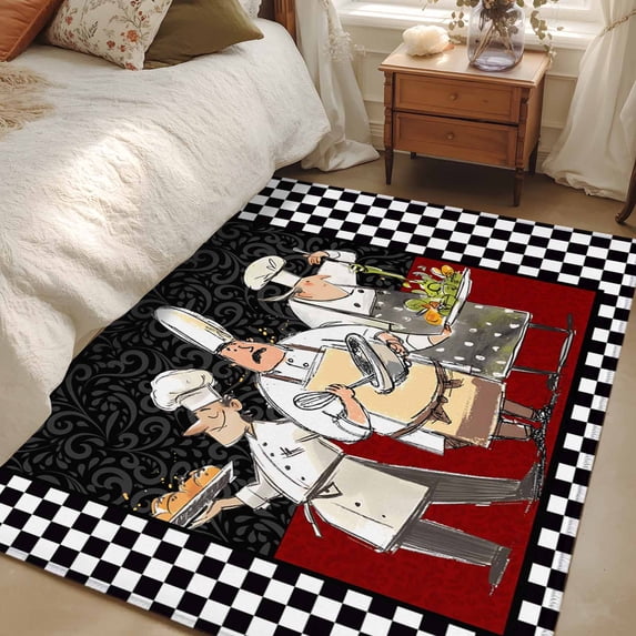 Area Rug for Living Room, Chef Non-Slip Indoor Large Carpet for Bedroom ...