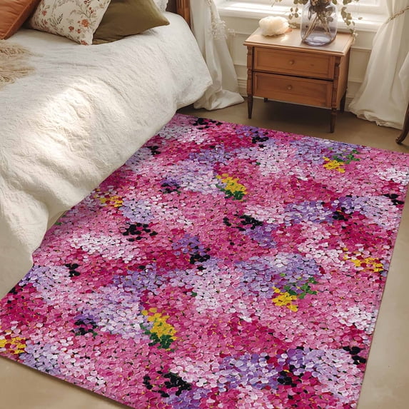Area Rug for Living Room, Cherry Blossom Non-Slip Indoor Large Carpet ...