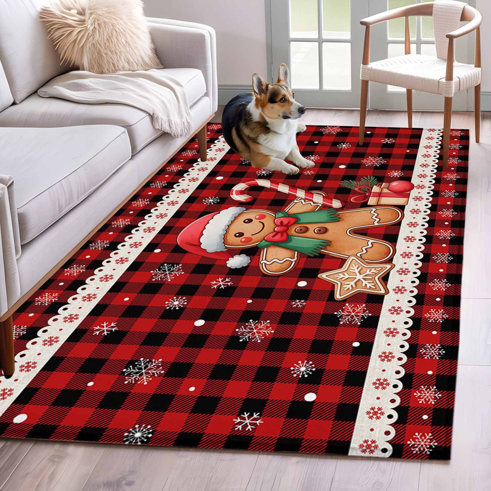Area Rug for Living Room, Christmas Gingerbread Non-Slip Indoor Large ...