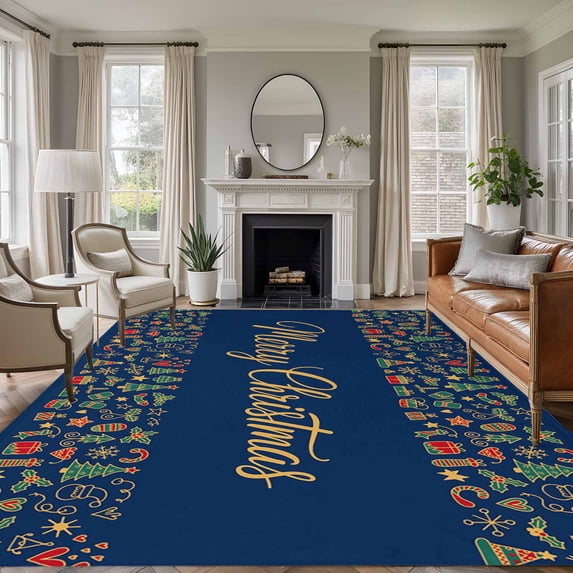 Area Rug for Living Room, Christmas Non-Slip Indoor Large Carpet for ...