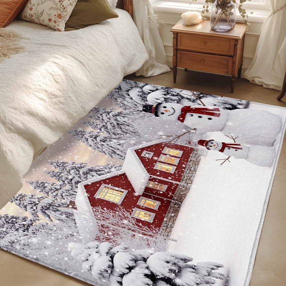 Area Rug for Living Room, Christmas Non-Slip Indoor Large Carpet for ...