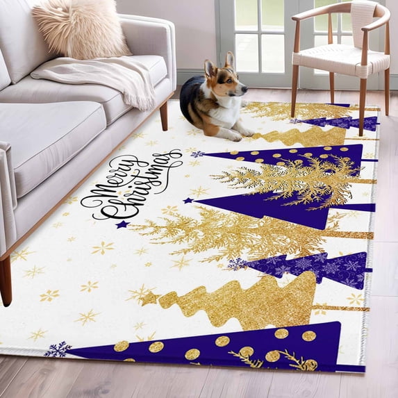 Area Rug for Living Room, Christmas Tree Non-Slip Indoor Large Carpet ...