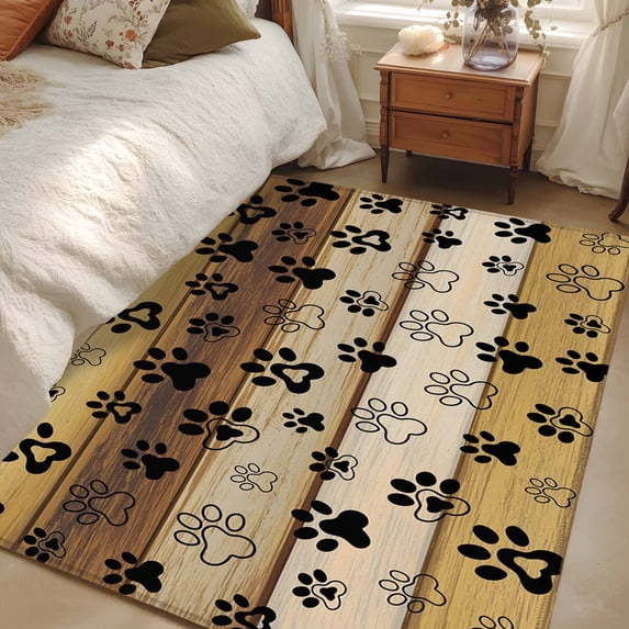 Area Rug for Living Room, Cute Dog Claws Non-Slip Indoor Large Carpet ...