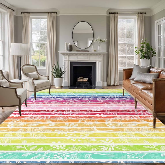 Area Rug for Living Room, Dandelion Non-Slip Indoor Large Carpet for ...