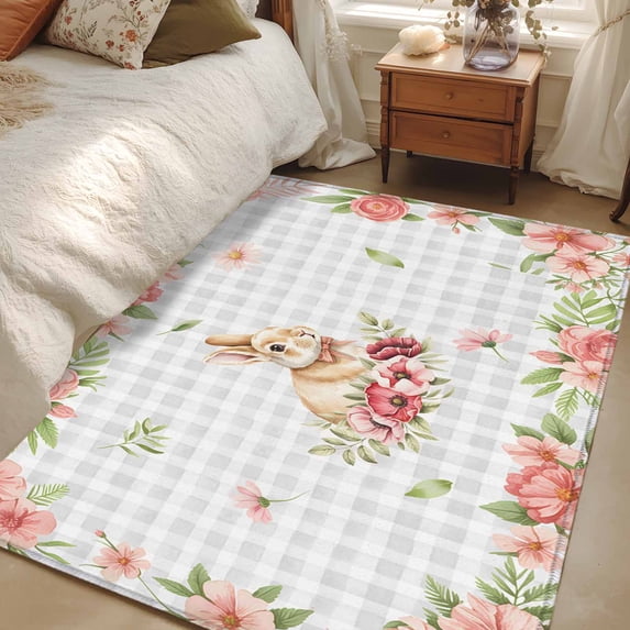Area Rug for Living Room, Easter Bunny Non-Slip Indoor Large Carpet for ...