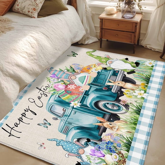 Area Rug for Living Room, Easter Non-Slip Indoor Large Carpet for ...