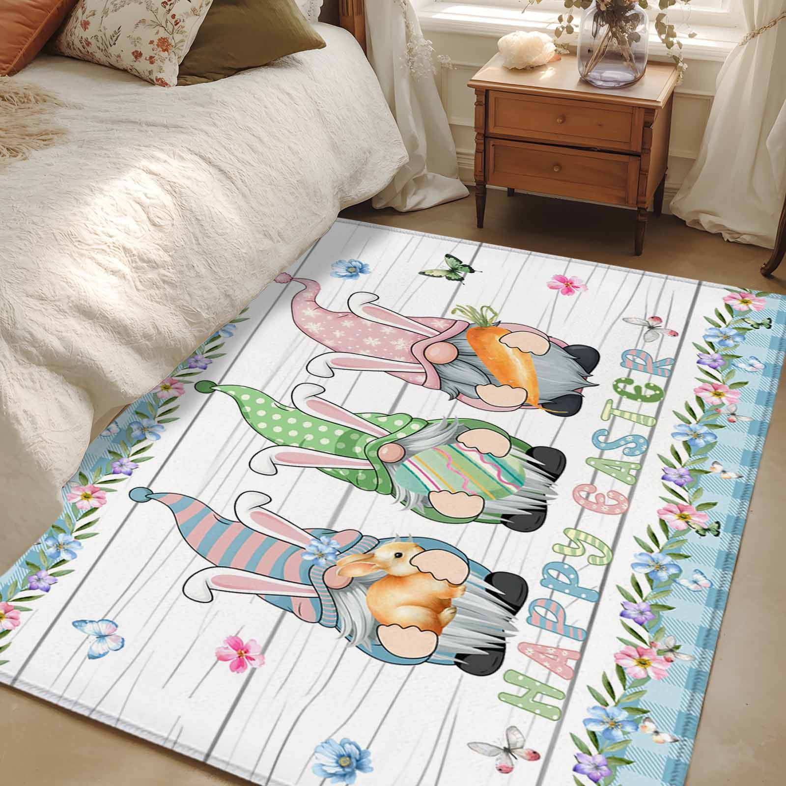 Area Rug for Living Room, Easter Non-Slip Indoor Large Carpet for ...