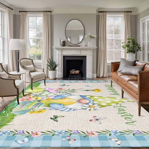 Area Rug for Living Room, Easter Non-Slip Indoor Large Carpet for ...