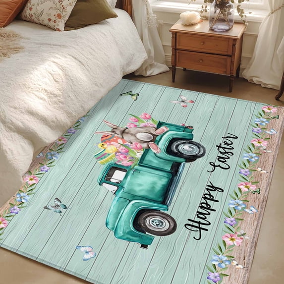 Area Rug for Living Room, Easter Non-Slip Indoor Large Carpet for ...