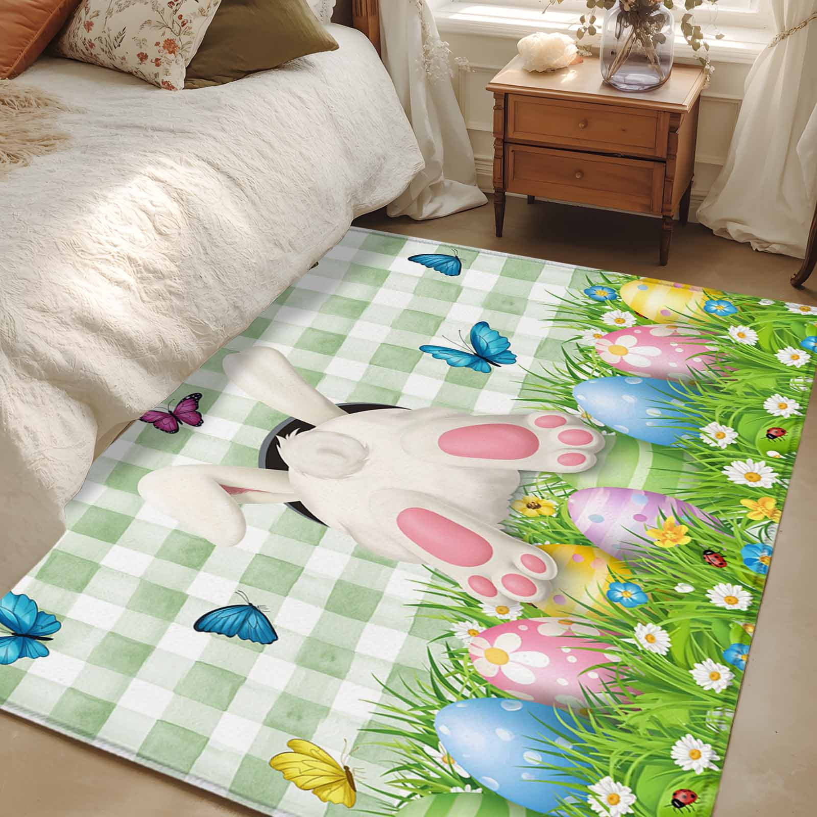 Area Rug for Living Room, Easter Non-Slip Indoor Large Carpet for ...