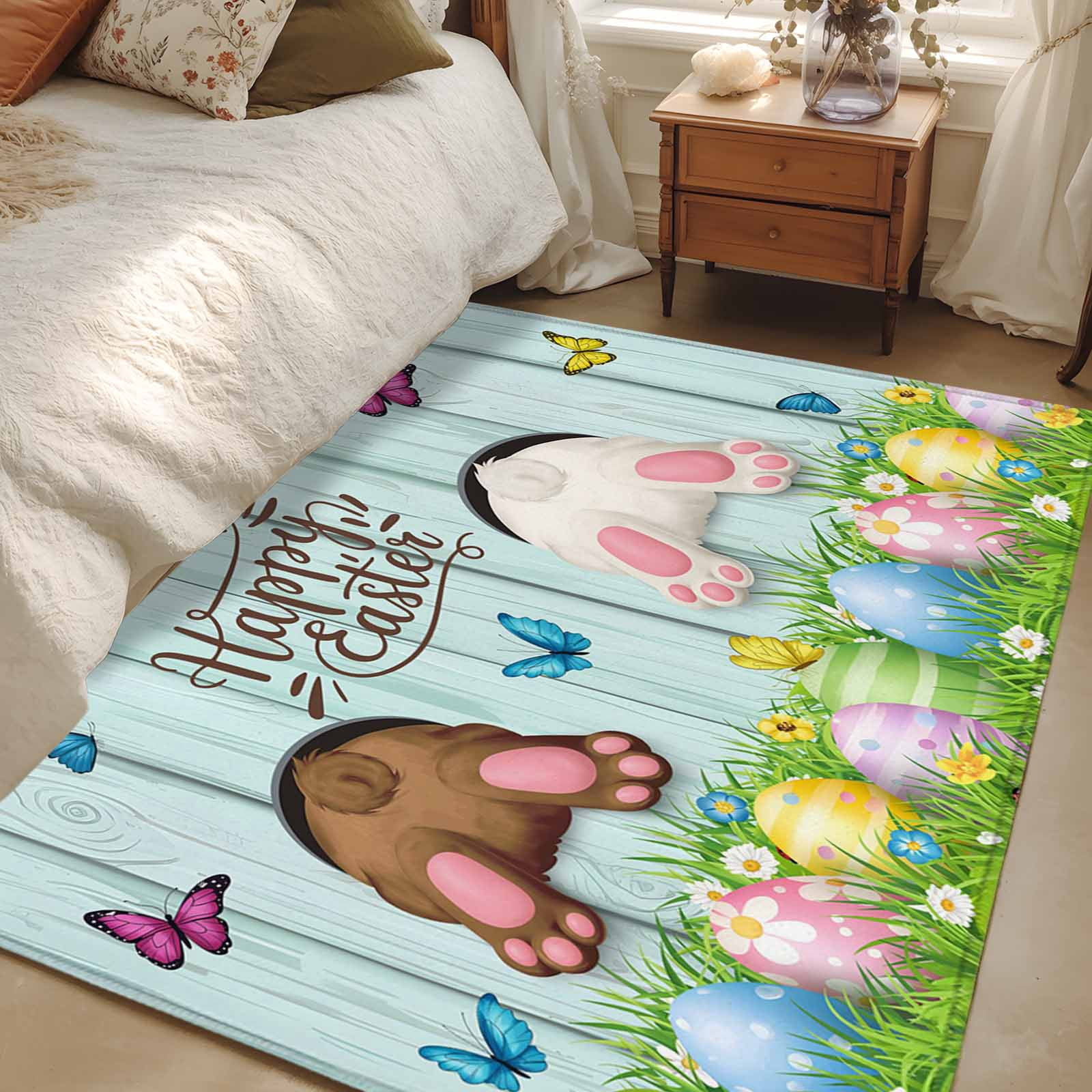 Area Rug for Living Room, Easter Non-Slip Indoor Large Carpet for ...