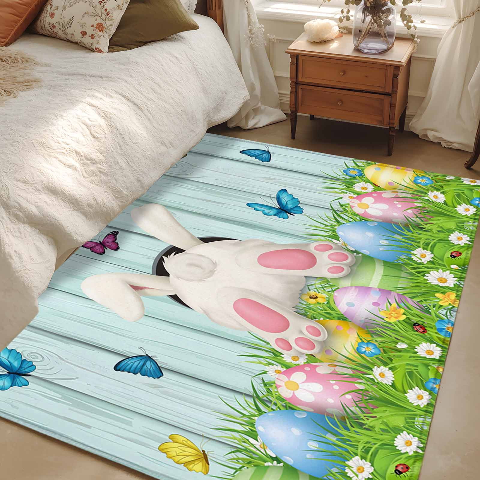Area Rug for Living Room, Easter Non-Slip Indoor Large Carpet for ...