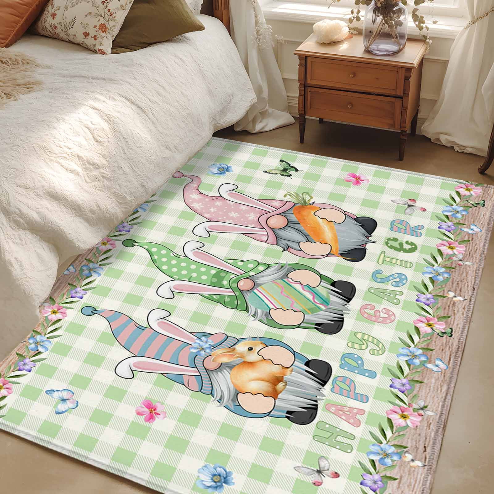 Area Rug for Living Room, Easter Non-Slip Indoor Large Carpet for ...
