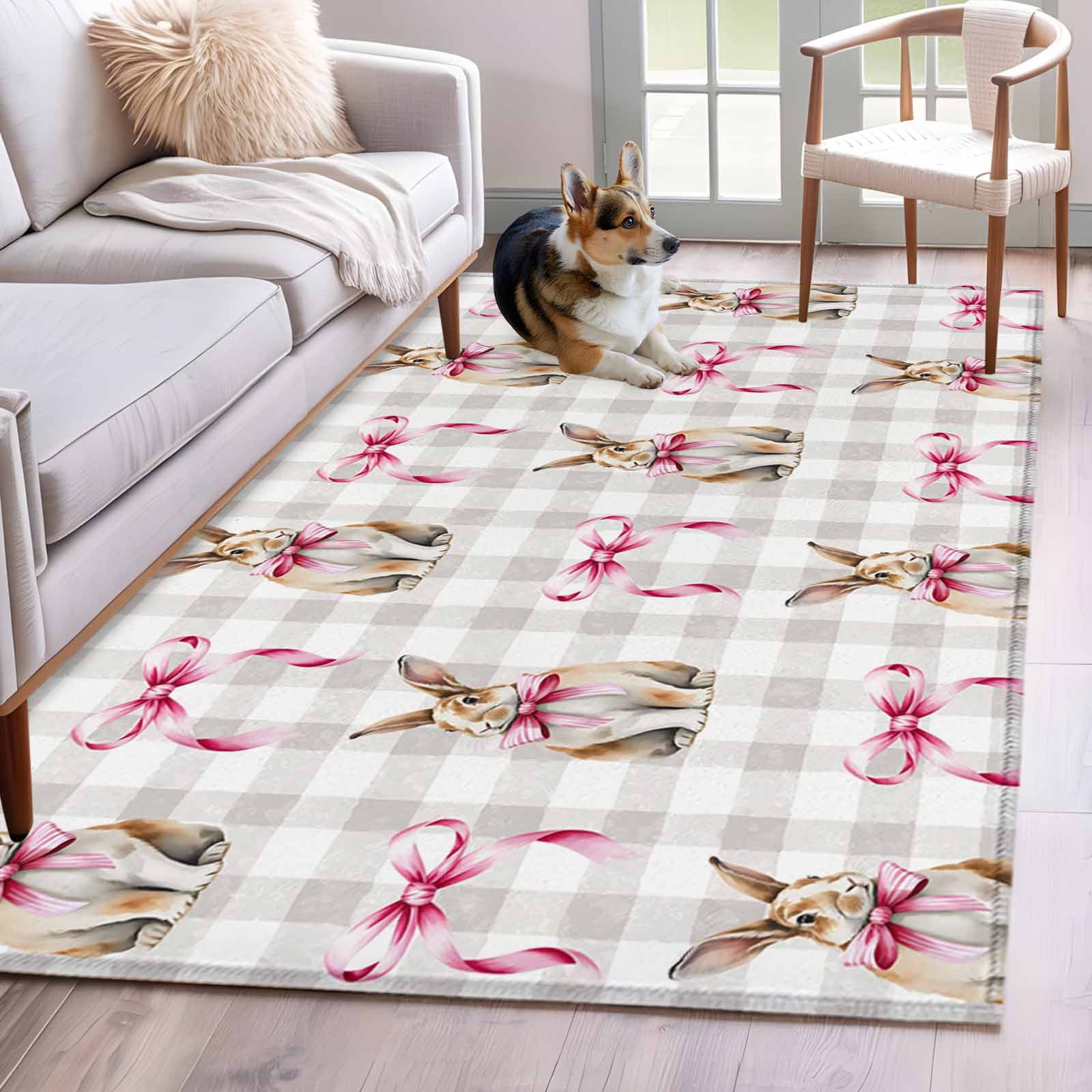 Area Rug for Living Room, Easter Non-Slip Indoor Large Carpet for ...